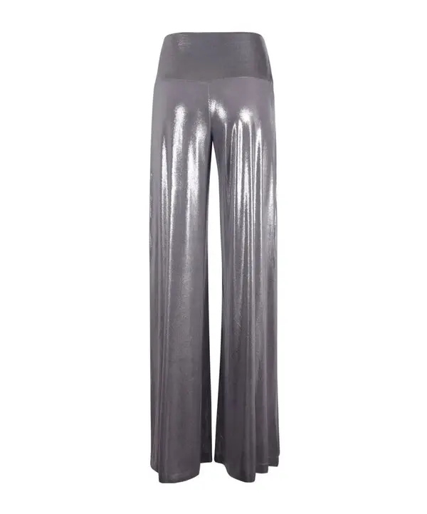 Norma Kamali Metallic Flared Trousers