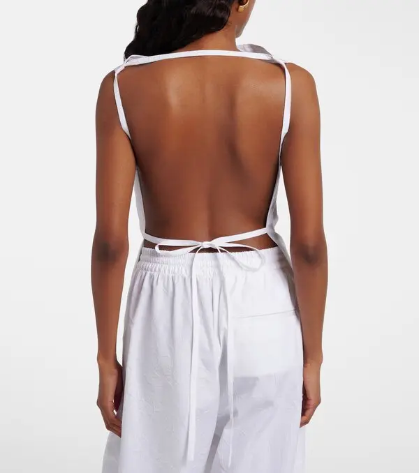 RÓHE Draped Cotton-blend Top