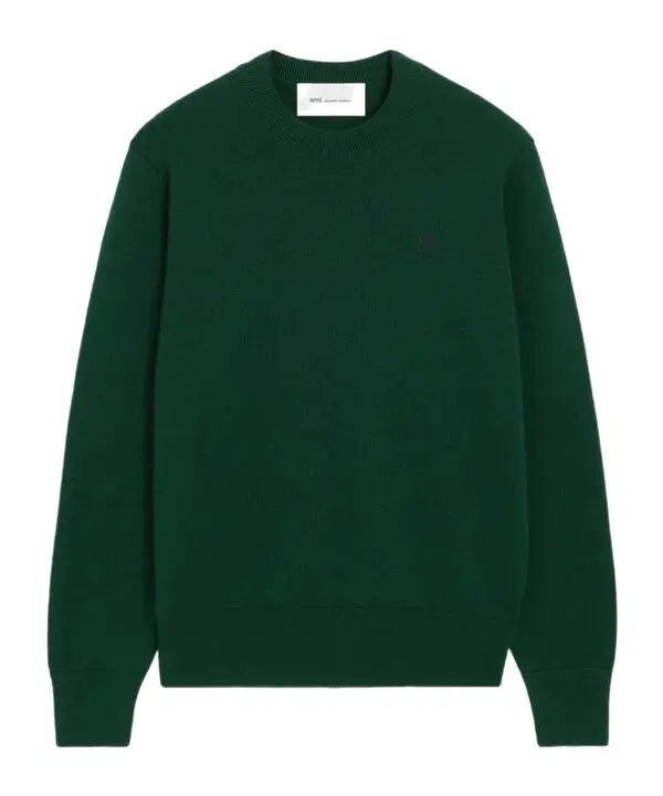 AMI Paris Crew Neck Long-sleeved Sweatshirt - Green