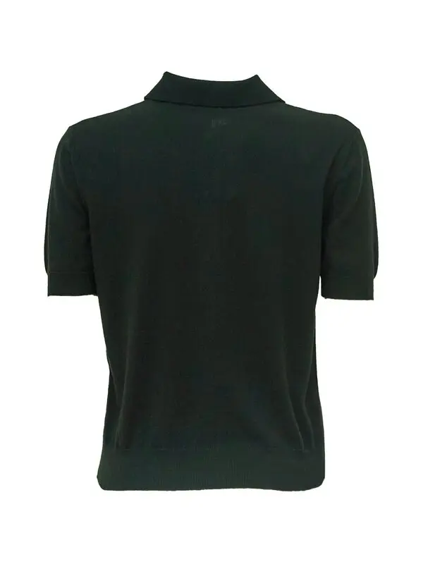 Max Mara Short-sleeve Knitted Polo Top - Black