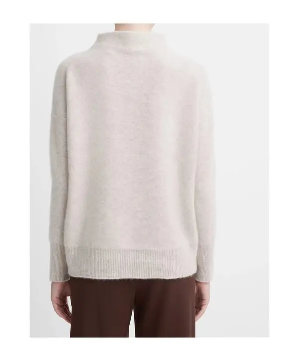 Vince Plush Cashmere Funnel-neck Sweater - Marble Grain
