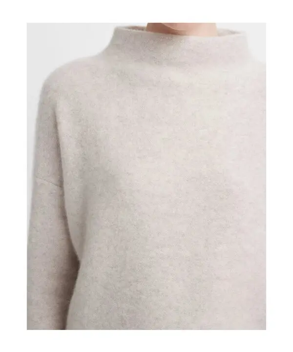 Vince Plush Cashmere Funnel-neck Sweater - Marble Grain