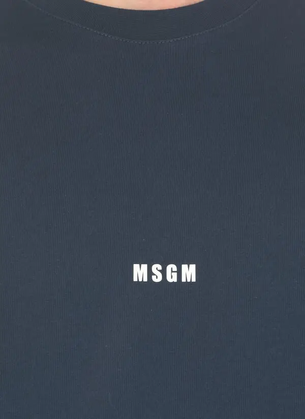 MSGM Logo-print Long-sleeve Cotton T-shirt