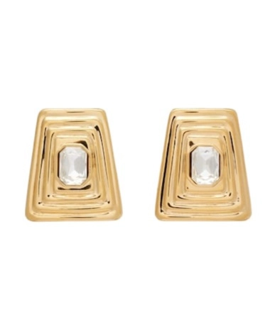 Alessandra Rich Tone Crystal Clip-on Earrings - Gold