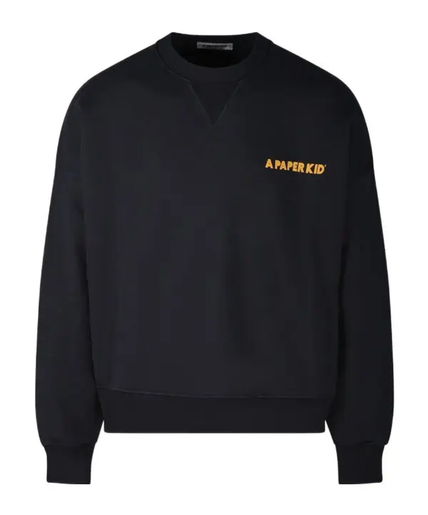 A PAPER KID Logo-print Cotton Sweatshirt - Black