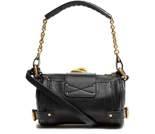 Chloé Leather Shoulder Bag With Signature Saddle Stitch And Lock Detail