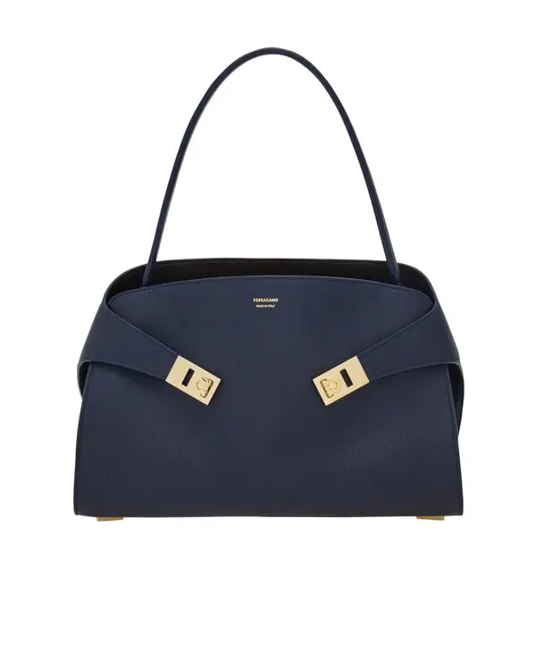 FERRAGAMO Hug Soft Bicolor Shoulder Bag