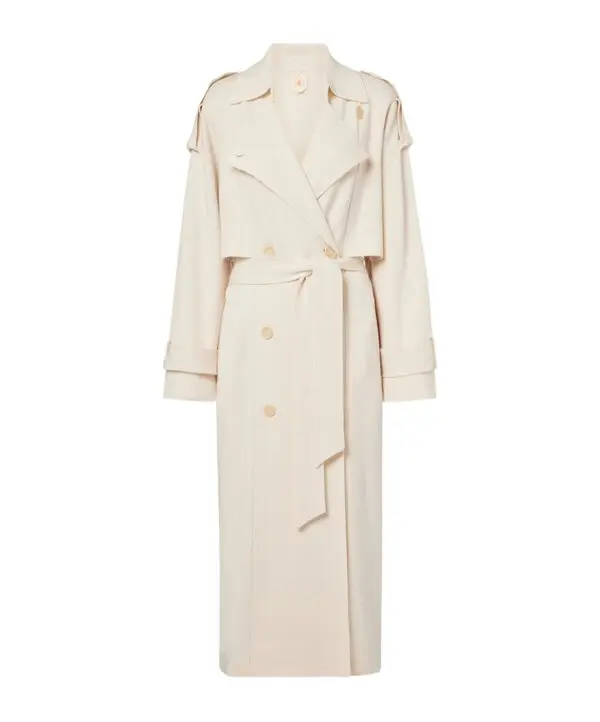 Jardin Des Orangers Wool And Cashmere Trench Coat - White