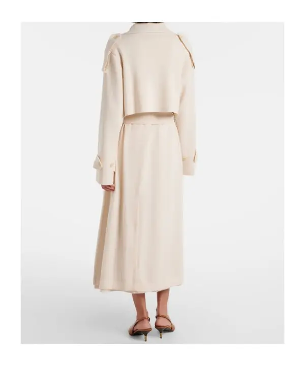 Jardin Des Orangers Wool And Cashmere Trench Coat - White