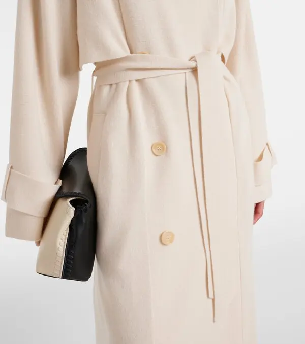 Jardin Des Orangers Wool And Cashmere Trench Coat - White