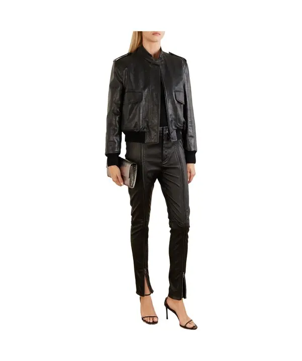 TOM FORD Glossy Leather Slim-fit Trousers