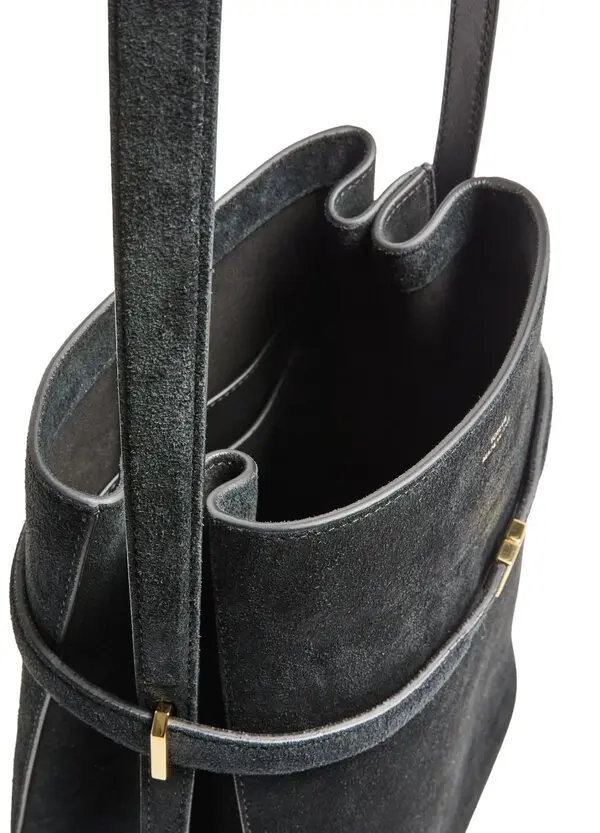 TOTEME Belted Suede Bucket Bag