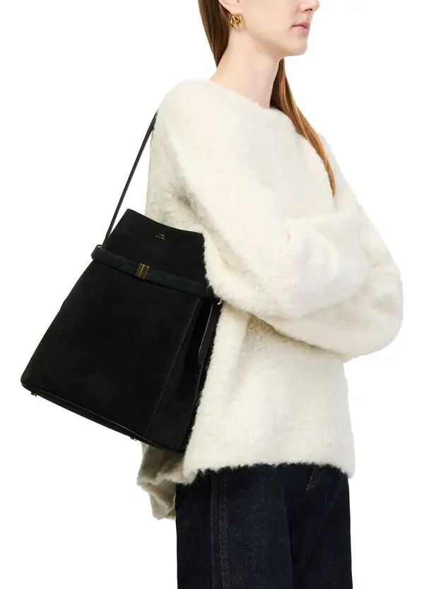 TOTEME Belted Suede Bucket Bag