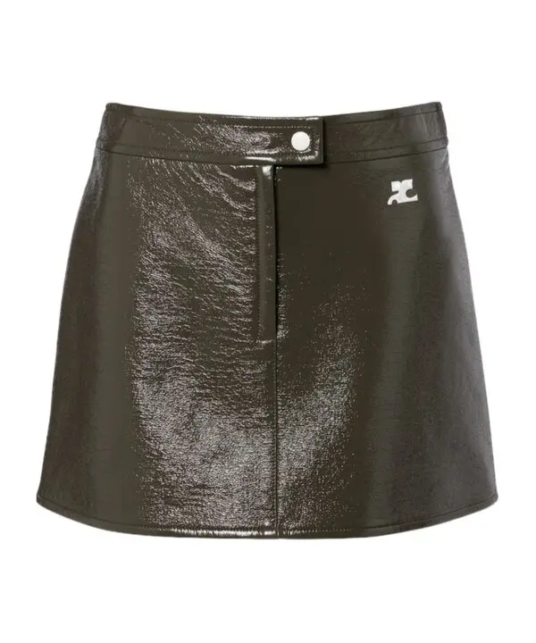 COURREGES Cotton-blend Vinyl Miniskirt - Black