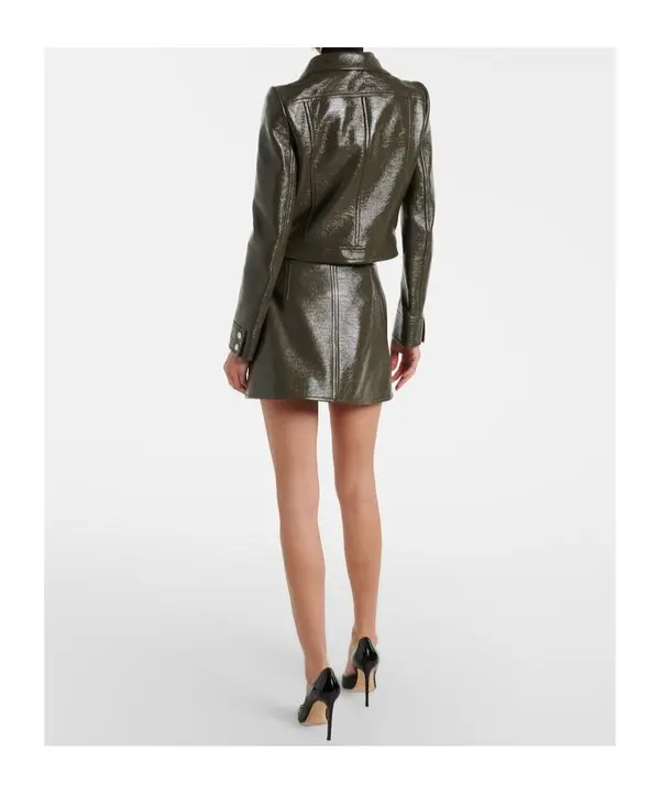 COURREGES Cotton-blend Vinyl Mini Skirt - Black