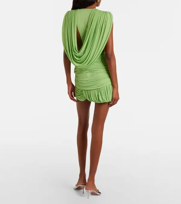Christopher Esber Embellished Draped Jersey Miniskirt