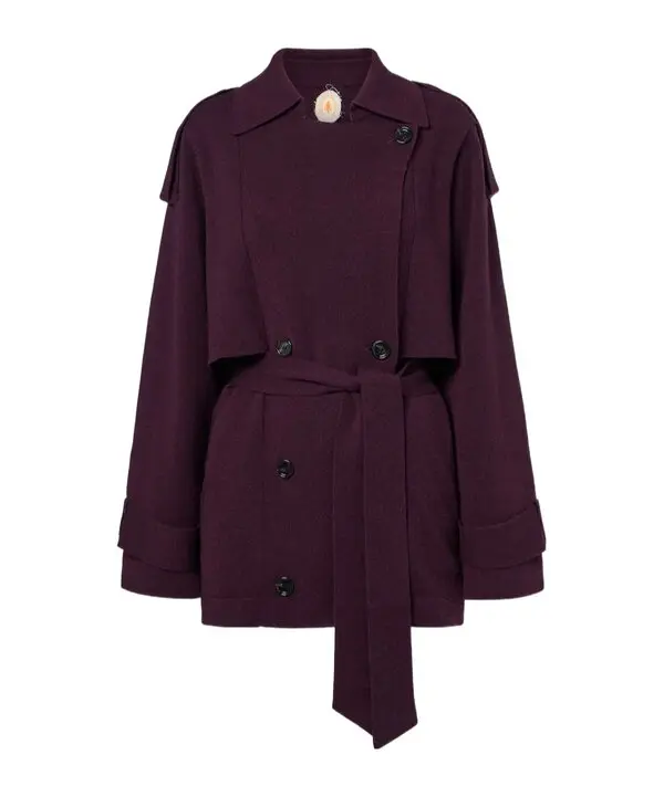 Jardin Des Orangers Cropped Wool And Cashmere Trench Coat - Black