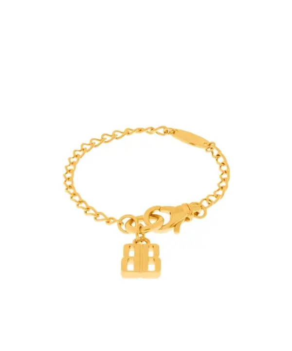 Balenciaga Nano Bb Thin Bracelet - Thin Gold