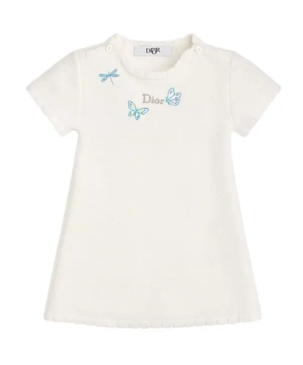 Dior A-line Dress With Embroidered Butterflies