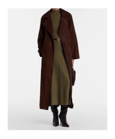 Nour Hammour Althea Suede Wrap Coat