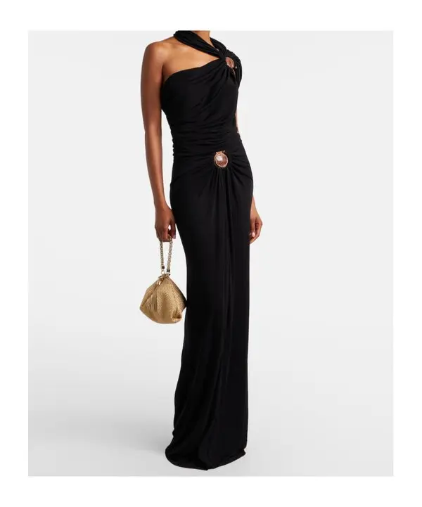 Christopher Esber Embellished Gathered Jersey Maxi Skirt