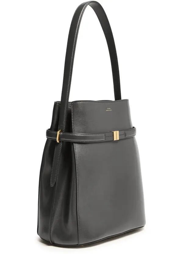TOTEME Belted Leather Bucket Bag
