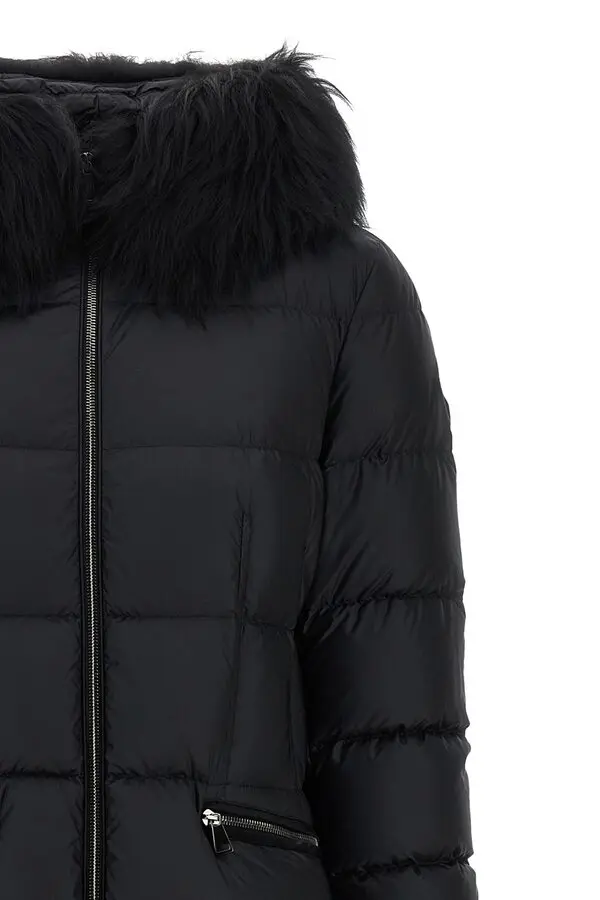 Moncler Hooded Down Jacket With Removable Fur Trim