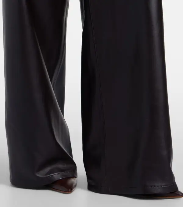 Nour Hammour Coda Leather Wide-leg Pants - Black
