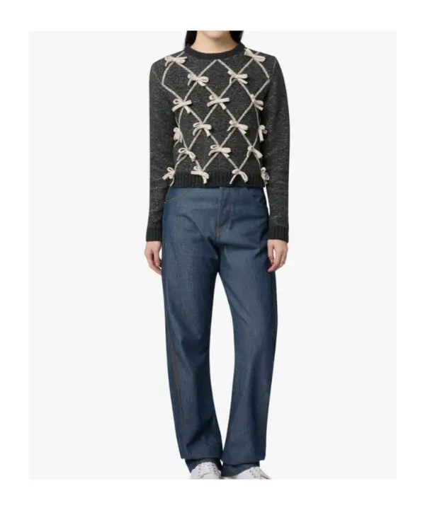 Moschino Wool-and-silk Blend Sweater With Bow Embellishments