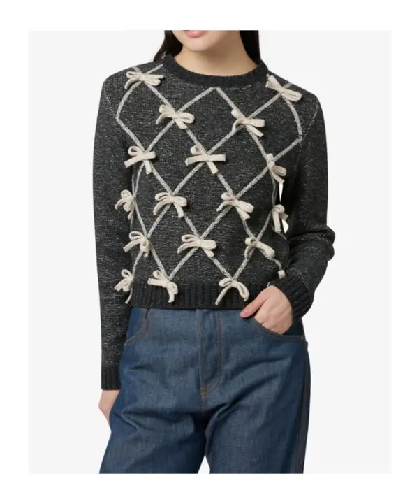 Moschino Wool-and-silk Blend Sweater With Bow Embellishments