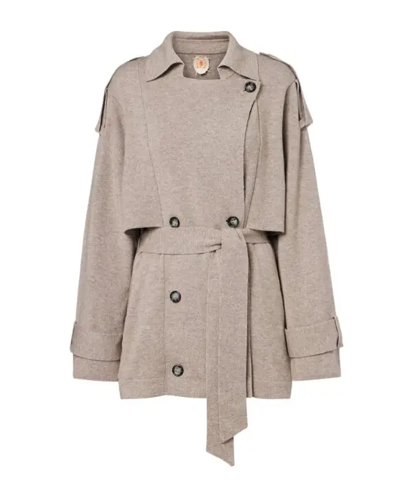 Jardin Des Orangers Cropped Wool And Cashmere Trench Coat - Nude