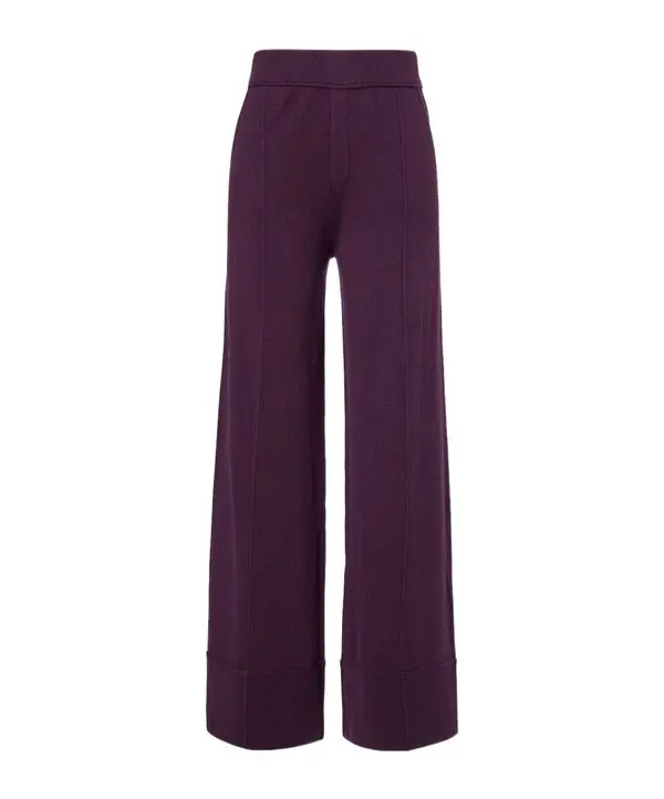 Jardin Des Orangers Wool And Cashmere Wide-leg Pants - Red