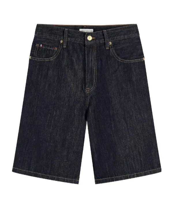 Tommy Hilfiger High Rise Straight Denim Bermuda Shorts