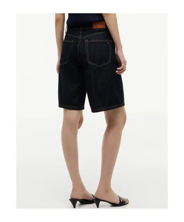 Tommy Hilfiger High Rise Straight Denim Bermuda Shorts