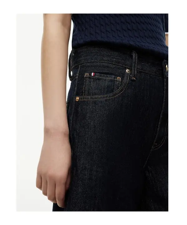 Tommy Hilfiger High Rise Straight Denim Bermuda Shorts