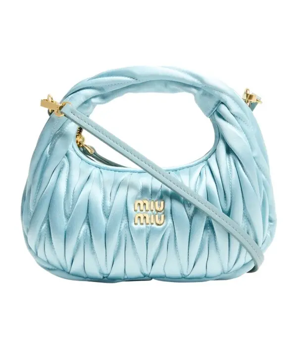 Miu Miu Mini Sating Wander Bag - Blue