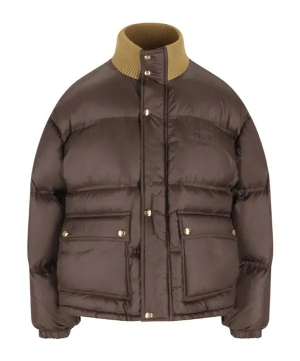 Celine Puffer Jacket In Light Nylon