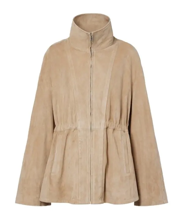 Nour Hammour Passage Suede Jacket - Nude