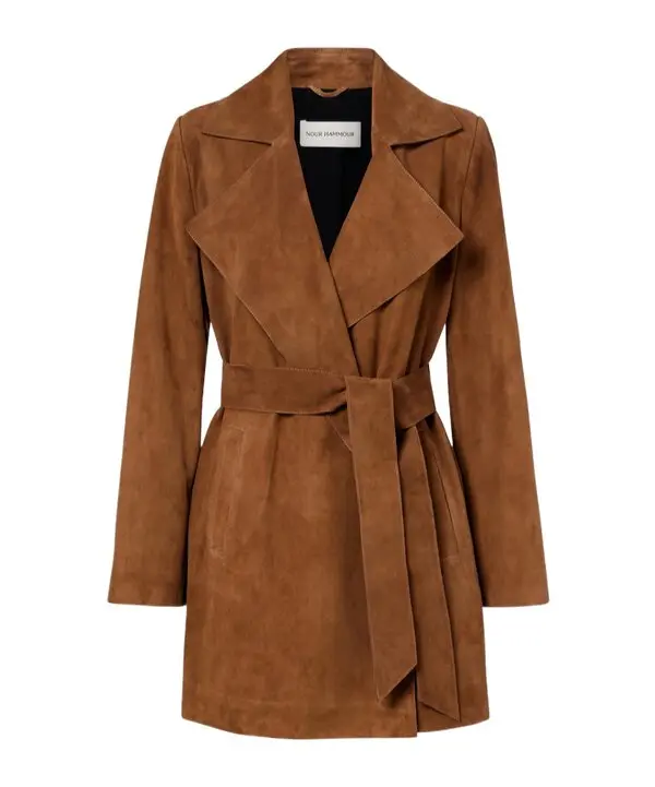 Nour Hammour Kerry Belted Jacket - Brown