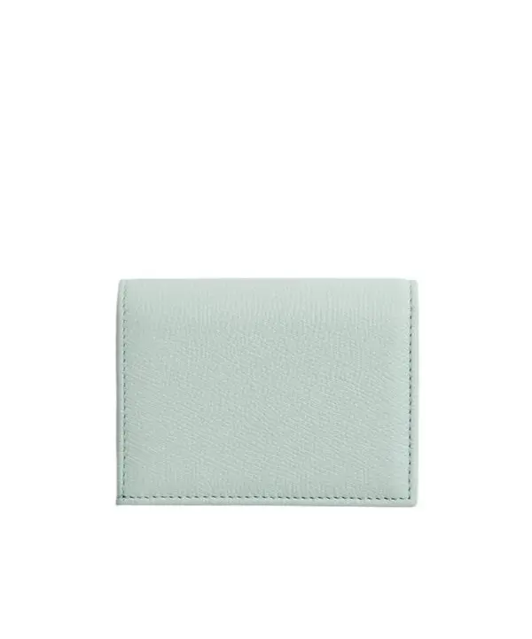 Valentino Garavani Vlogo Signature Grainy Calfskin Wallet - Sky Gray