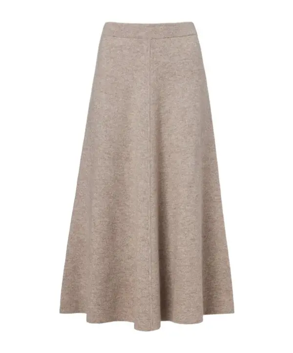 Jardin Des Orangers Wool And Cashmere Midi Skirt - Nude