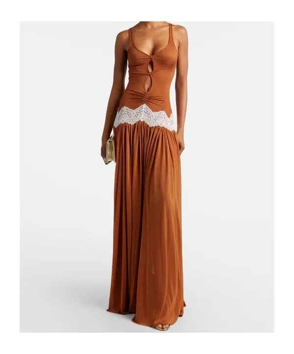 Christopher Esber Lace-trimmed Cutout Gown