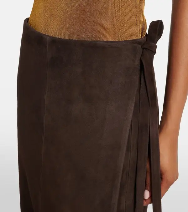 Nour Hammour Wrap Midi Skirt With Tie Detail