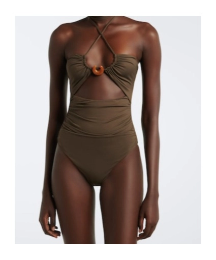 Magda Butrym Ruched Halterneck Swimsuit
