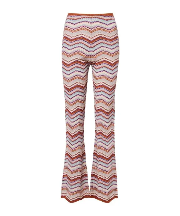 Rixo Boni Chevron Cotton Flared Pants