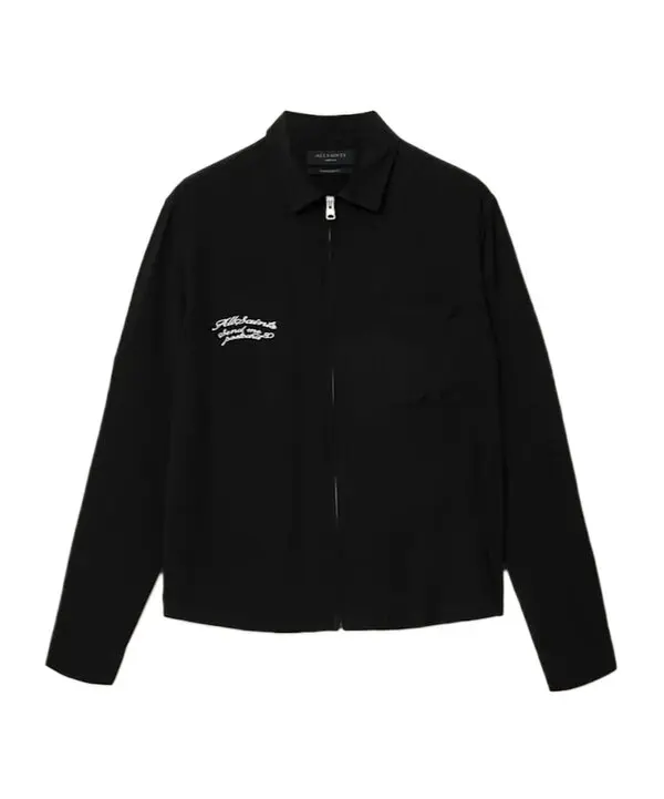 ALLSAINTS Buck Oversized Embroidered Long Sleeve Jacket - Black