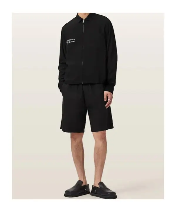 ALLSAINTS Buck Oversized Embroidered Zip-up Jacket