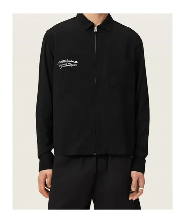 ALLSAINTS Buck Oversized Embroidered Zip-up Jacket