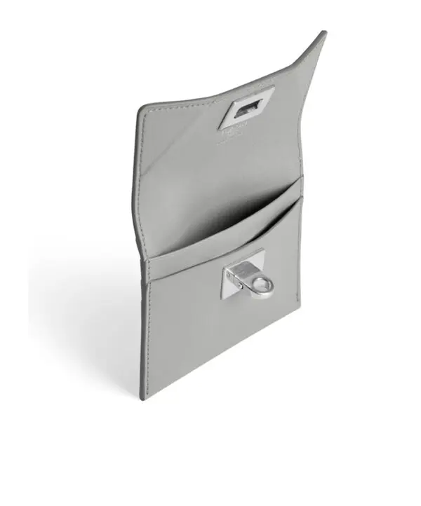 Balenciaga Rodeo Card Holder With Flap In Cloud Grey