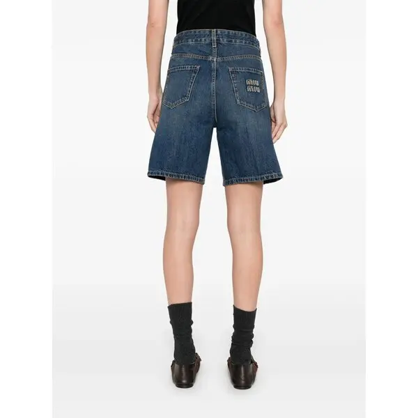 Miu Miu Washed Denim Bermudas